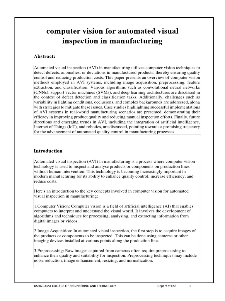 Computer Vision Removed | PDF | Computer Vision | Automation