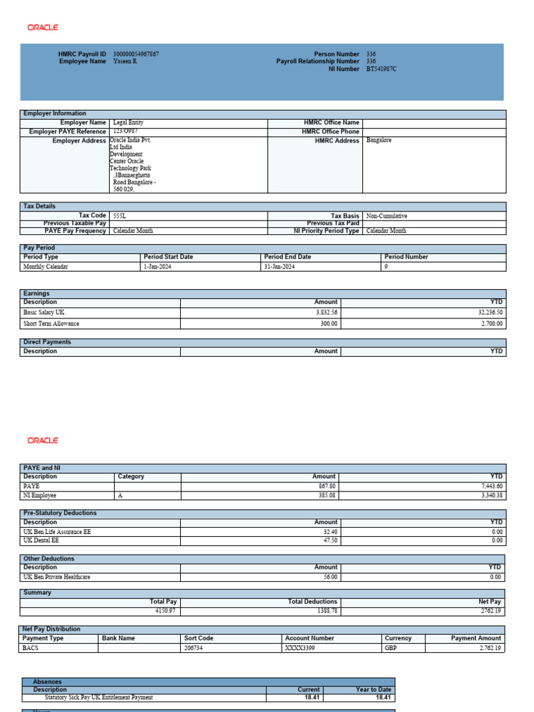429218520-Uk-Payslip 2 | PDF | Payroll Tax | Tax Deduction
