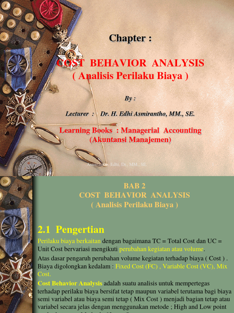 BAB 2 Cost Behavior Analysis | PDF | Metode & Bahan Ajar