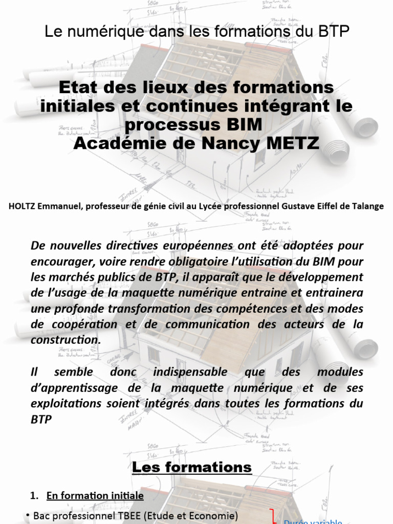 5250 j2 12 Lutilisation Du Bim en Formation Initiale Et Continue | Télécharger gratuitement PDF ...