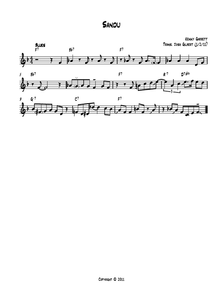 Kenny Garrett - Sandu (Transcription) | PDF