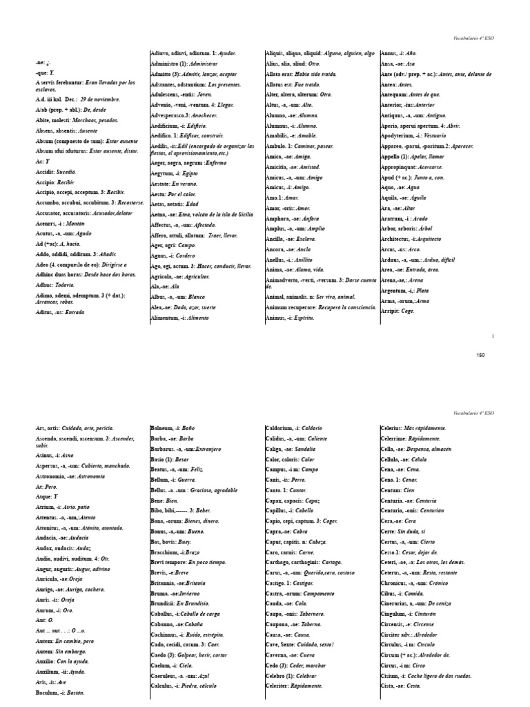 Léxico Ecce Romani Latín - Español | PDF