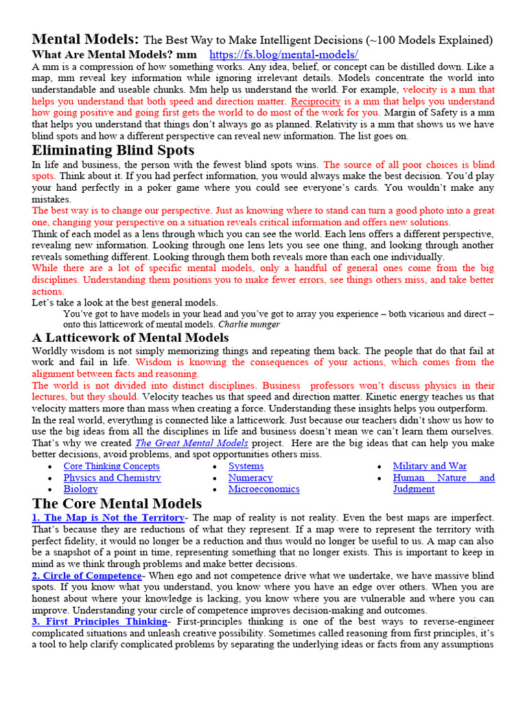 Mental Models 10 BB | PDF | Natural Selection | Evolution