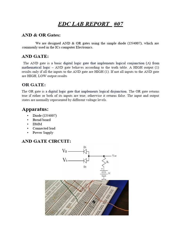And, Or, Gate | PDF | Logic Gate | Electronic Circuits