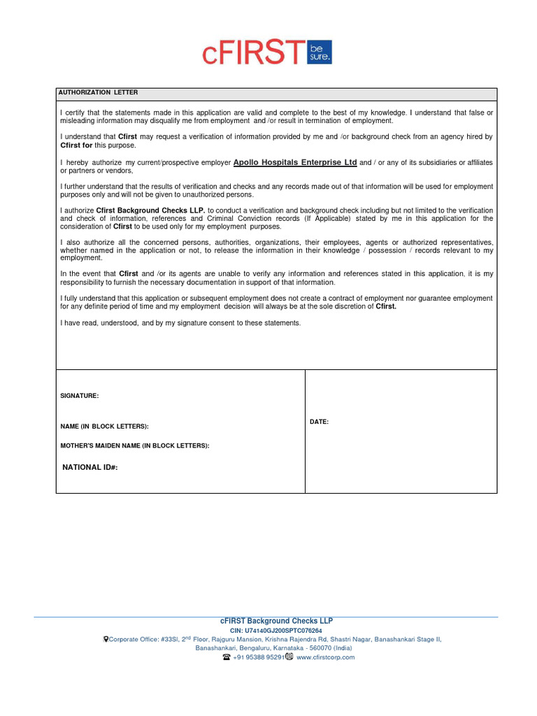 Cfirst For This Purpose.: Apollo Hospitals Enterprise LTD | PDF | Background Check | Business