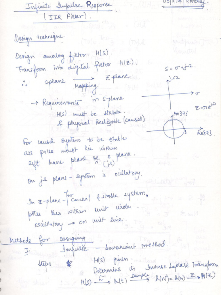 UNIT3A - IIR Filter Design Techniques | PDF