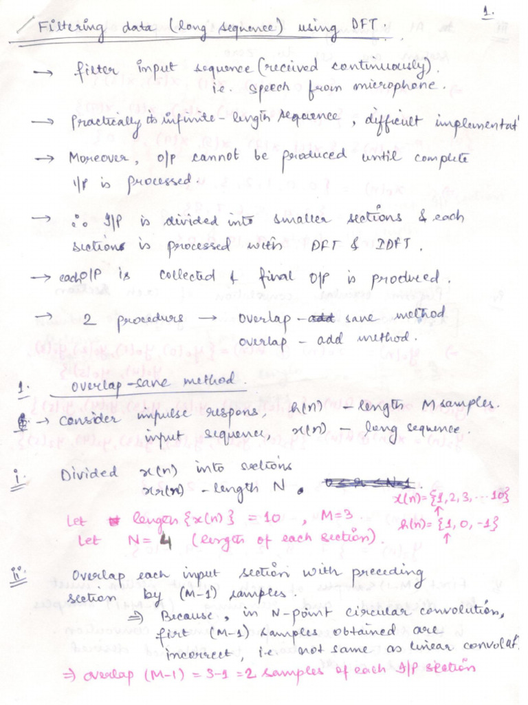 UNIT1C - DFT Filtering Overlap Methods | PDF