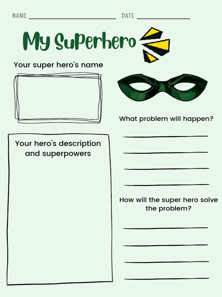 Create Your Own Superhero Worksheet | PDF | Self-Improvement