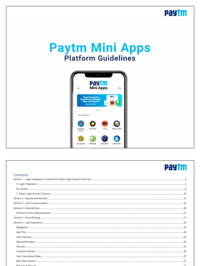 Paytm Mini Apps Platform Guidelines | PDF