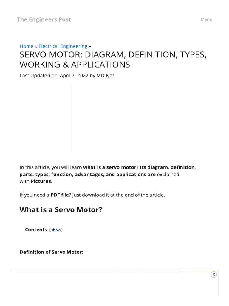 Servo Motor - Diagram, Definition, Types, Working & Applications | PDF ... Servo Motor - Diagram, Definition, Types, Working & Applications | PDF ...