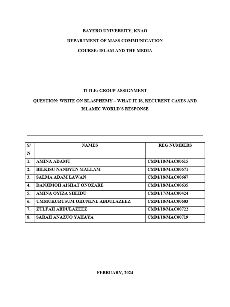 Bayero University, Knao | PDF | Muhammad