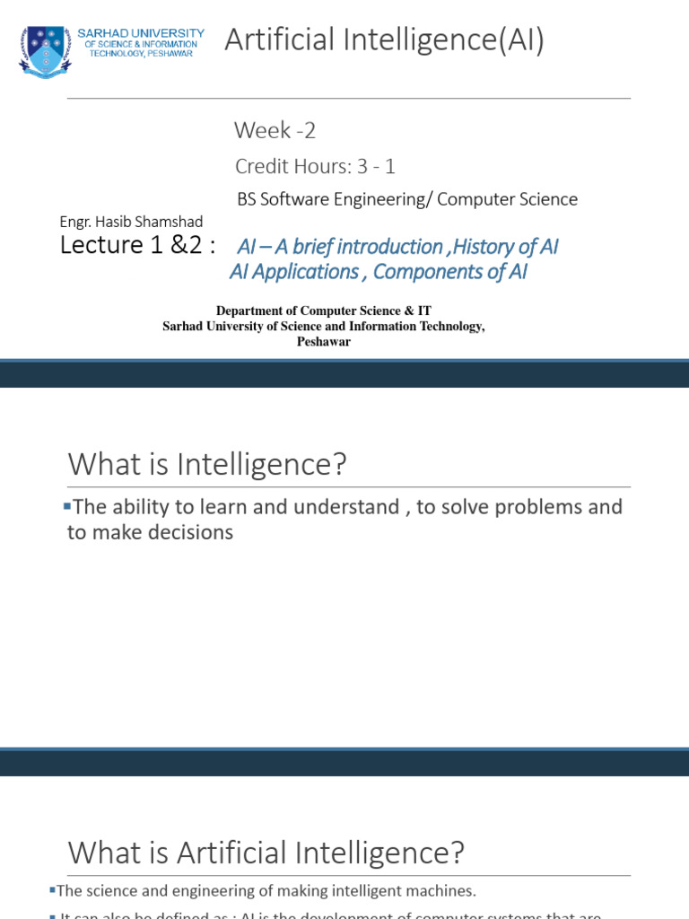 IT314-Week2-Lecture1+2 | PDF | Artificial Intelligence | Intelligence (AI) & Semantics