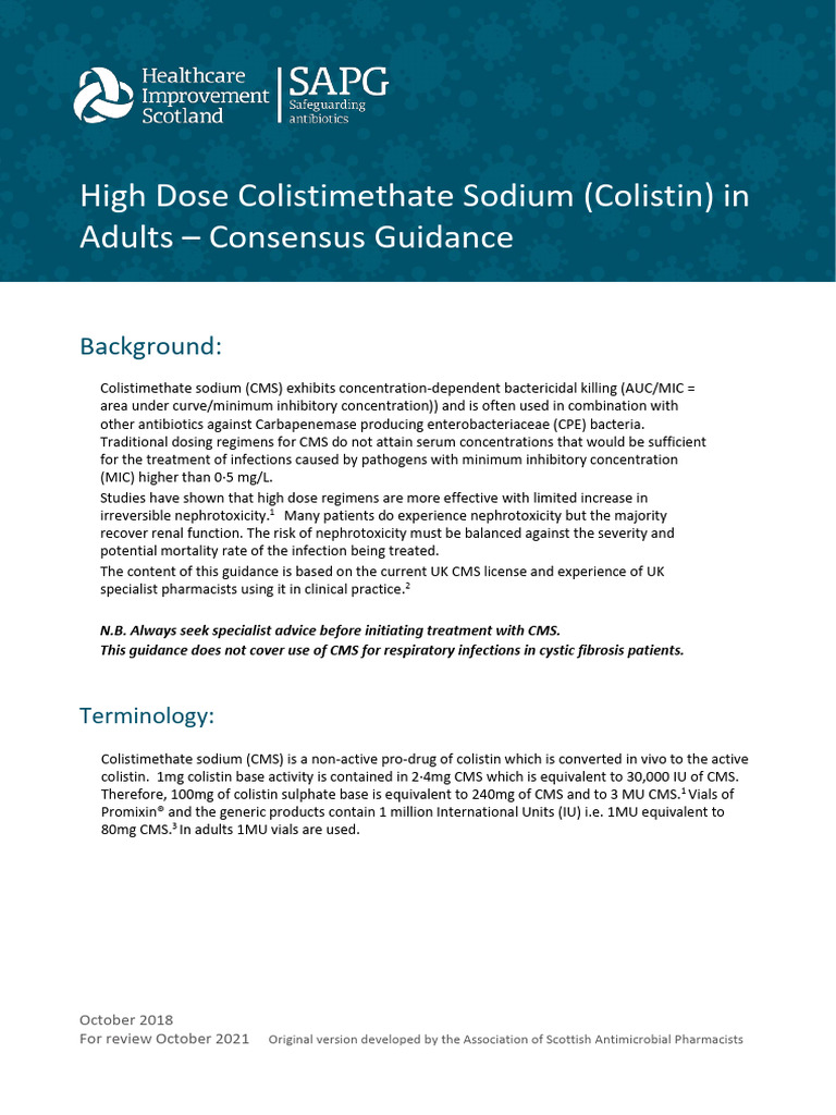 High Dose Colistin | PDF