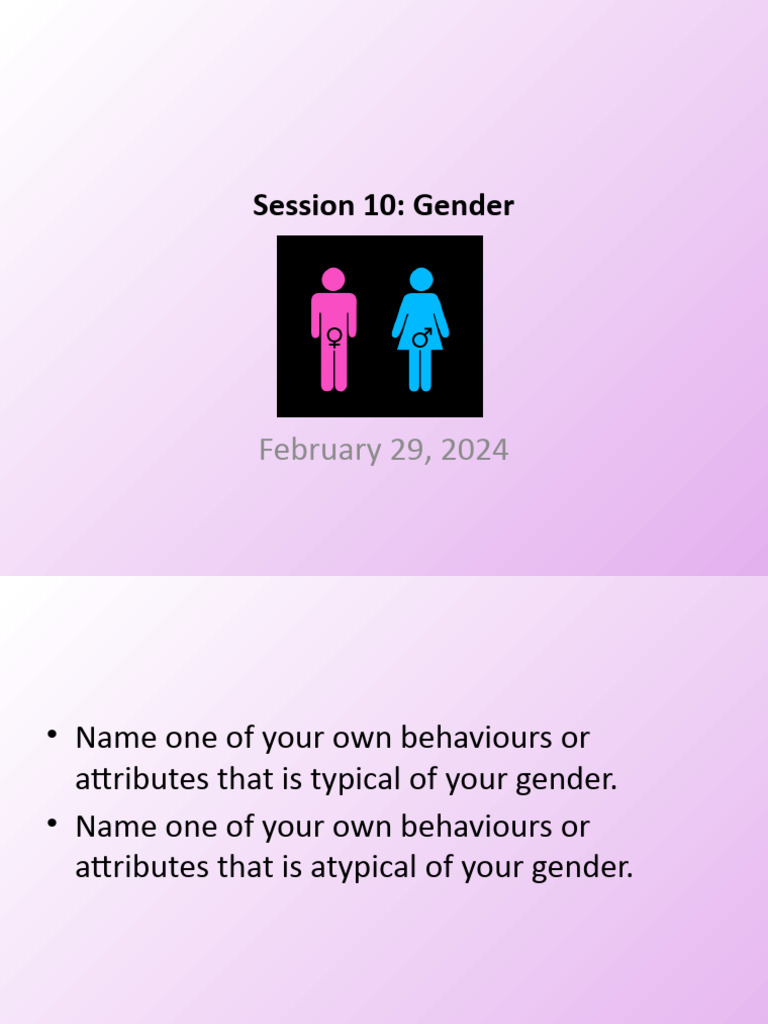 Session10 Gender | PDF | Gender | Gender Studies