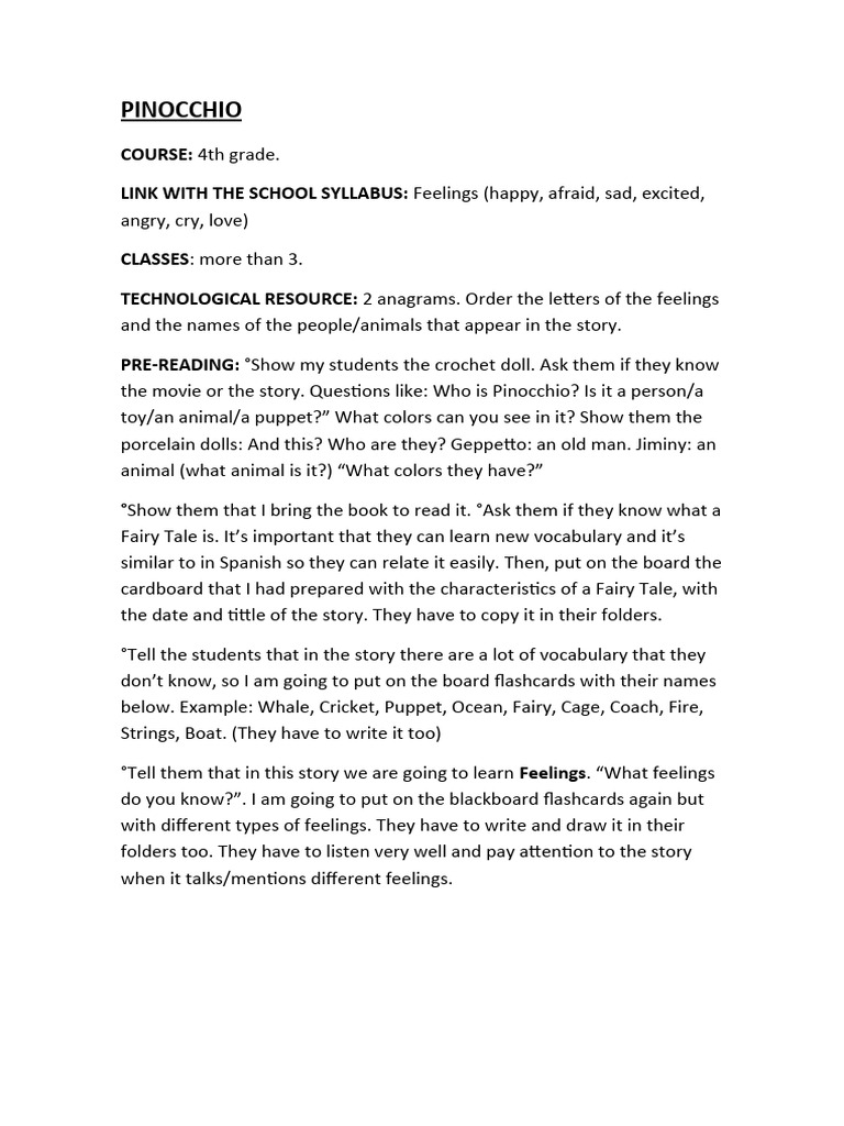 Pinocchio Fairy Tale | PDF | Pinocchio