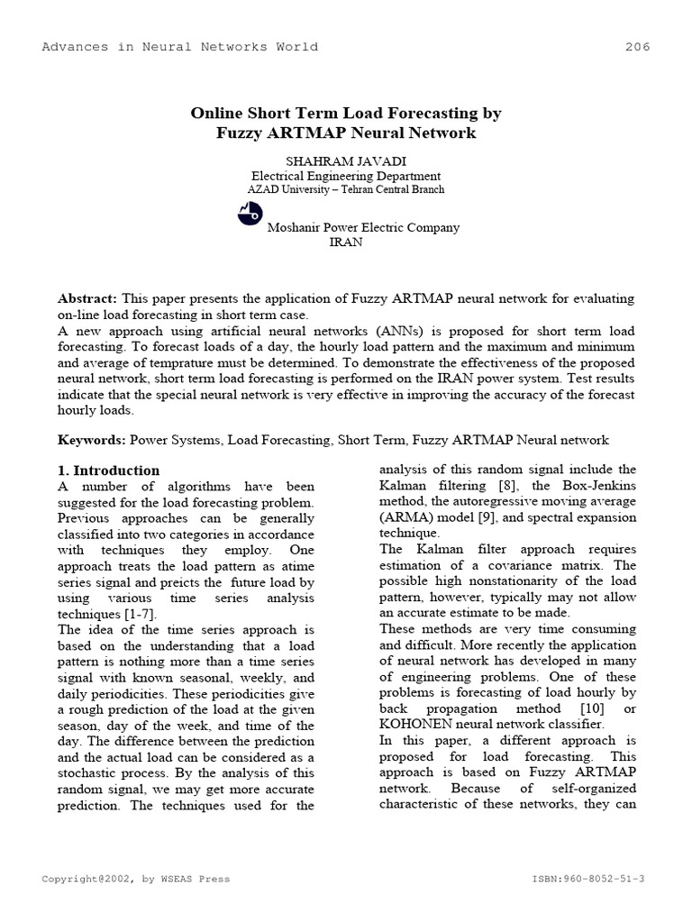 C-2002-Online Short Term Load Forecasting by Fuzzy ARTMAP Neural ...