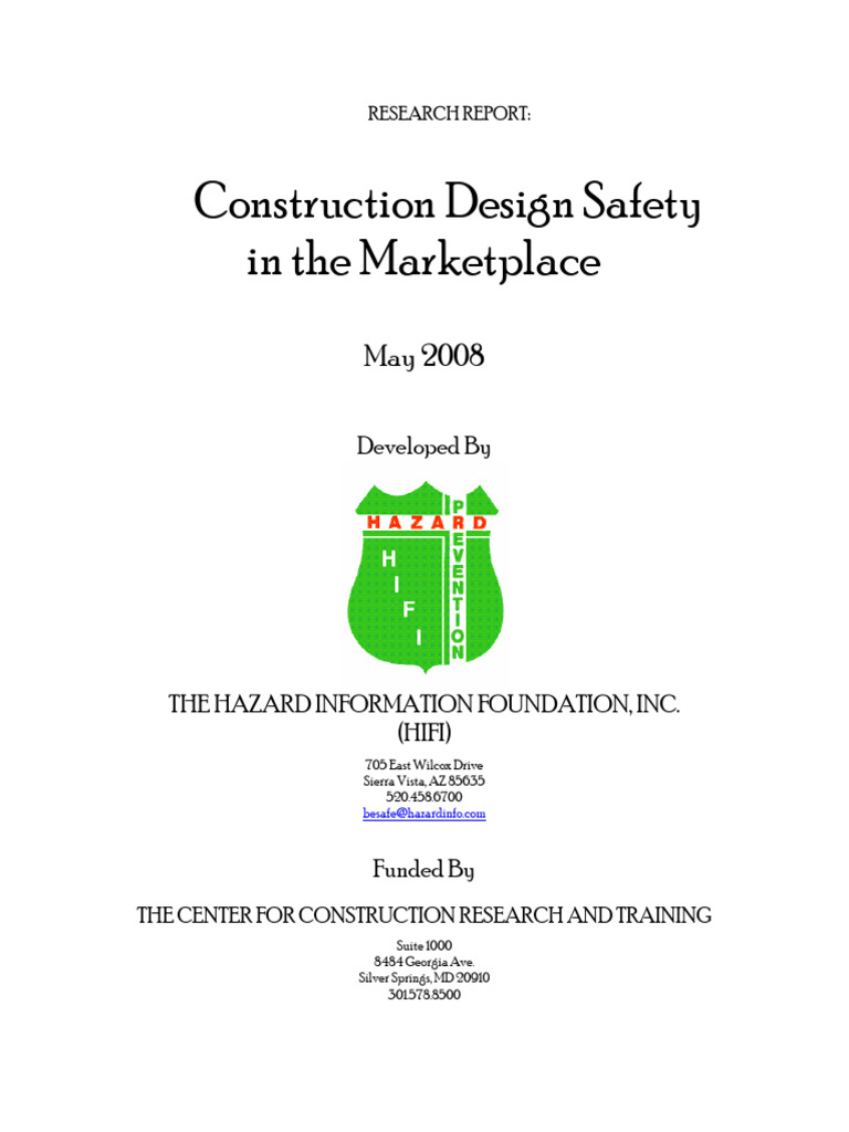 Construction Design Safety Report 2008 | PDF | Safety | Hazards