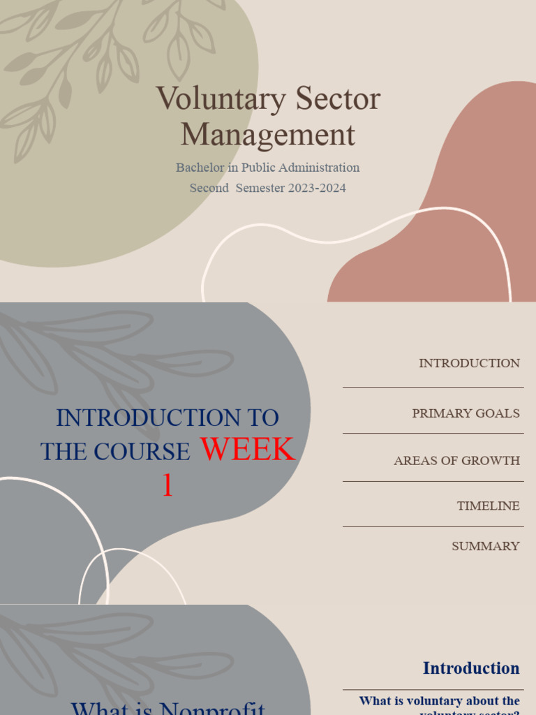 Voluntary Sector Management Course Overview | PDF | Volunteering ...