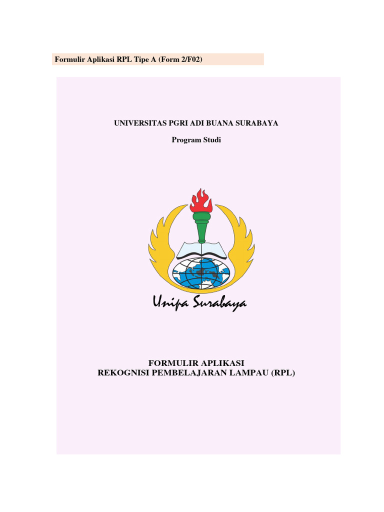 2.formulir Aplikasi RPL Tipe A (Form 2 F02) | PDF | Karier ...
