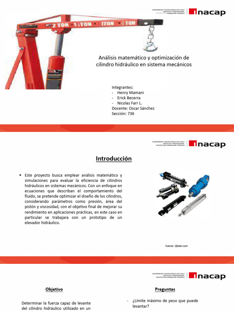 PROYEC - FUNCIONES - ELEVADOR HIDRAUlICO | PDF | Fuerza | Sistema de control