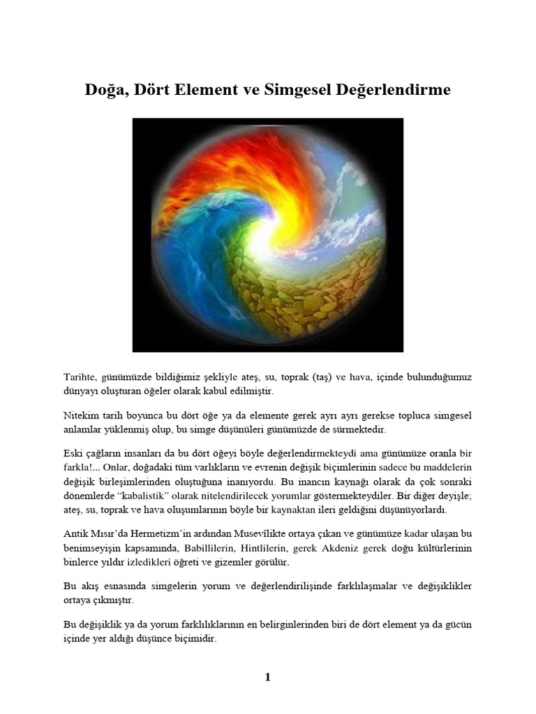 Doga Dort Element Ve Simgesel Degerlendi | PDF