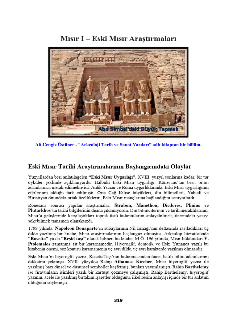 Misir I Eski Misir Arastirmalari Ali Cen | PDF