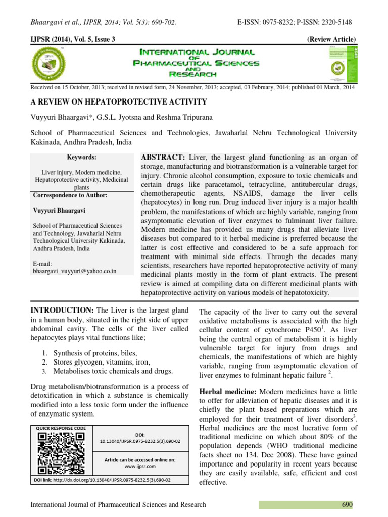10 13040@ijpsr 0975-8232 53 690-02 | PDF | Liver | Metabolism
