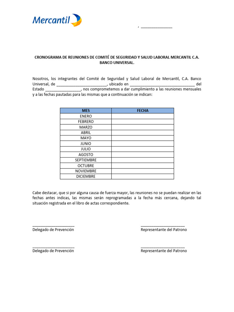 Cronograma de Reuniones CSSL | PDF Cronograma de Reuniones CSSL | PDF