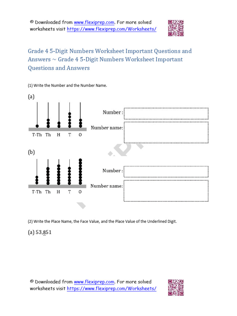 Grade 4 5 Digit Numbers | PDF | Mathematics | Arithmetic