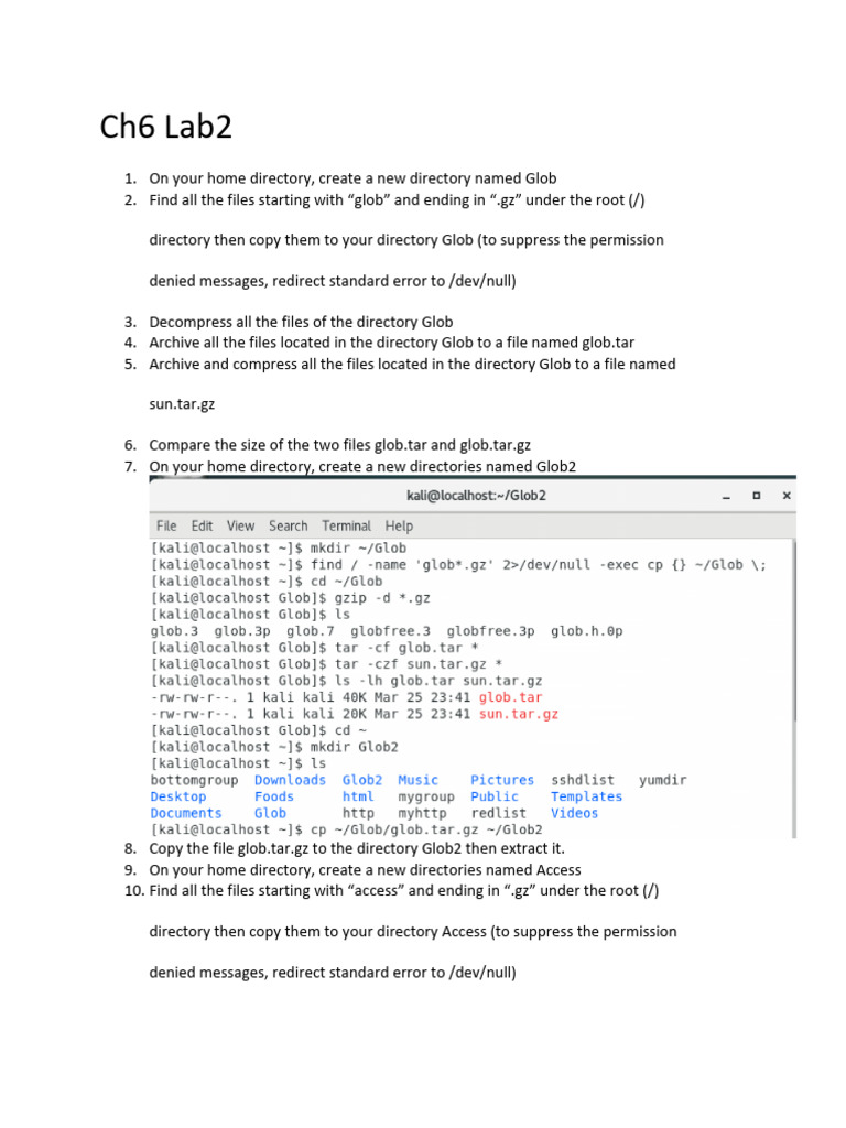Linux File Management Lab Exercises | PDF
