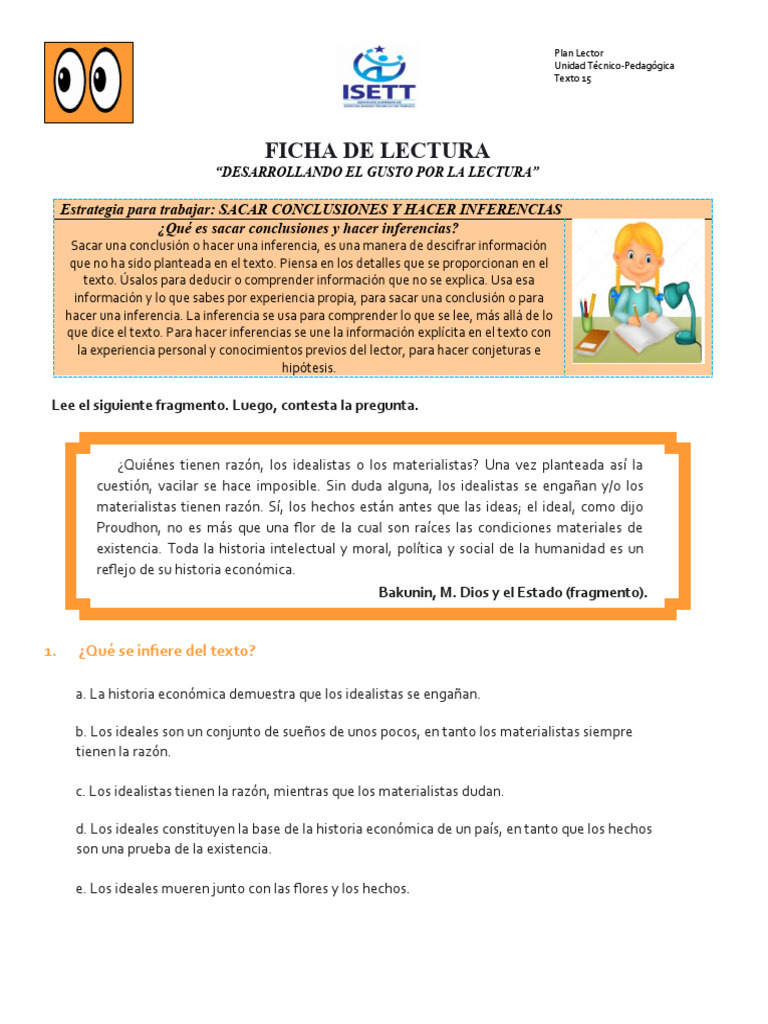 Texto 15 Sacar Conclusiones y Hacer Inferencias | PDF | Inferencia ...