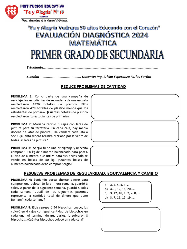 Problemas de matemáticas resueltos | PDF