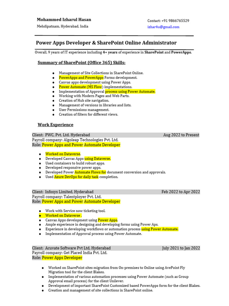 Power Apps & SharePoint Expertise | PDF | Share Point | Operating System