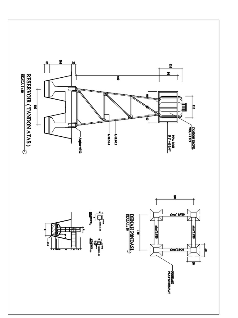 Tandon Air 1 m3 Tower 4 M Rangka Baja | PDF