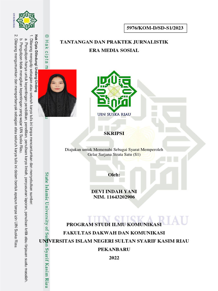 SKRIPSI DEVI INDAH YANI Tantangan Praktek Jurnalistik | PDF