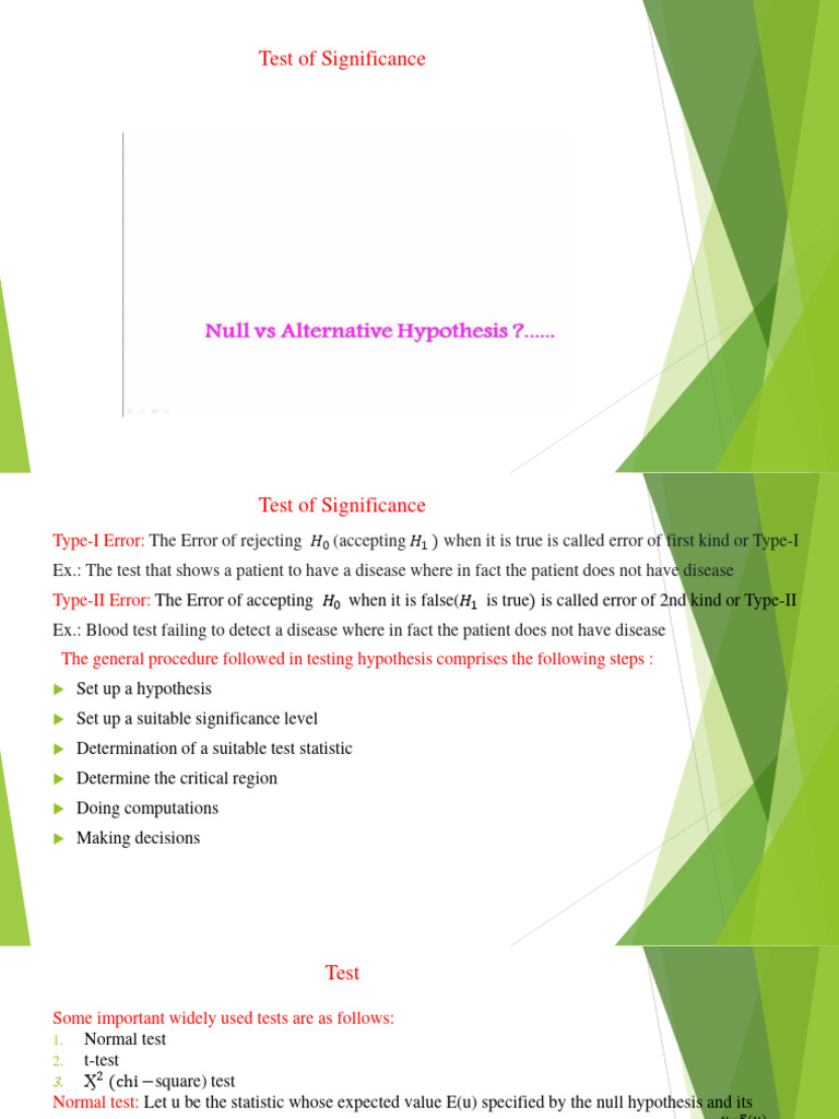 11.test of Significance | Download Free PDF | Statistical Hypothesis ...