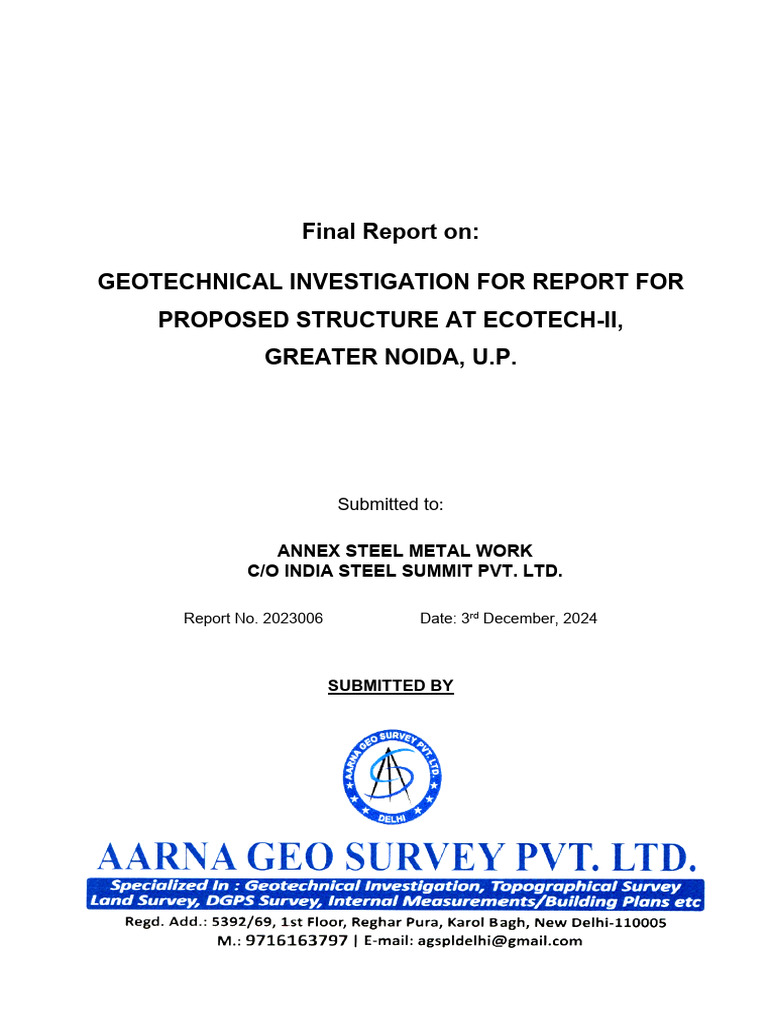 2023006, Annex Steel Metal Work, Proposed Structure at Ecotech-Ii, Greater Noida, U.P | PDF ...