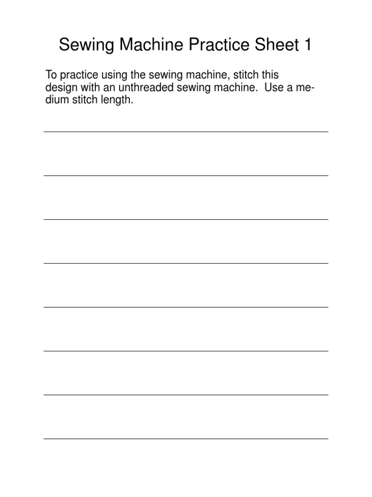 Sewing Machine Practice Sheets PDF | PDF | Home & Garden