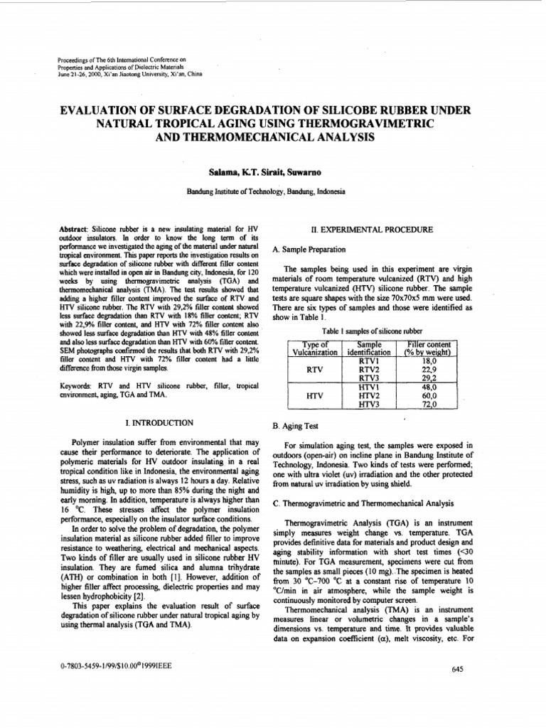 Evaluation of Surface Degradation of Silicone Rubber Under Natural ...