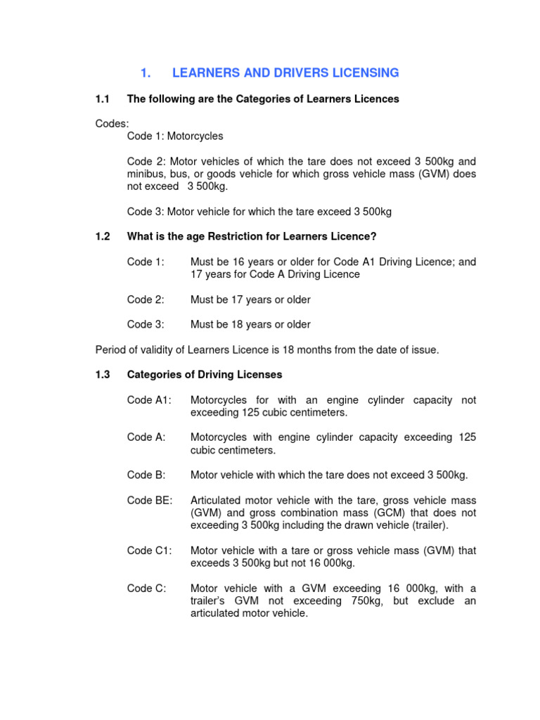 Learners and Drivers Lincesing | PDF | Driver's License | Transport