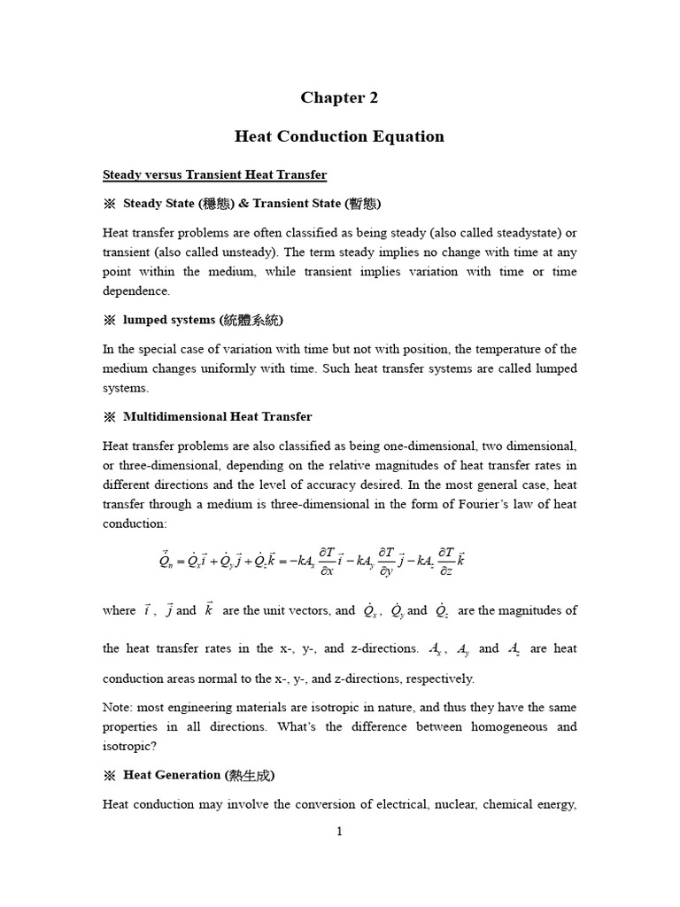 Chapter 02 Heat Conduction Equation | PDF | Thermal Conduction | Heat ...