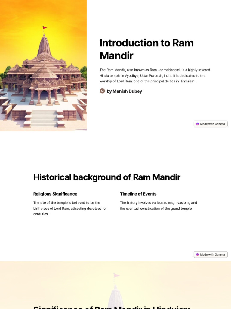 Introduction To Ram Mandir | PDF | Rama | Temple