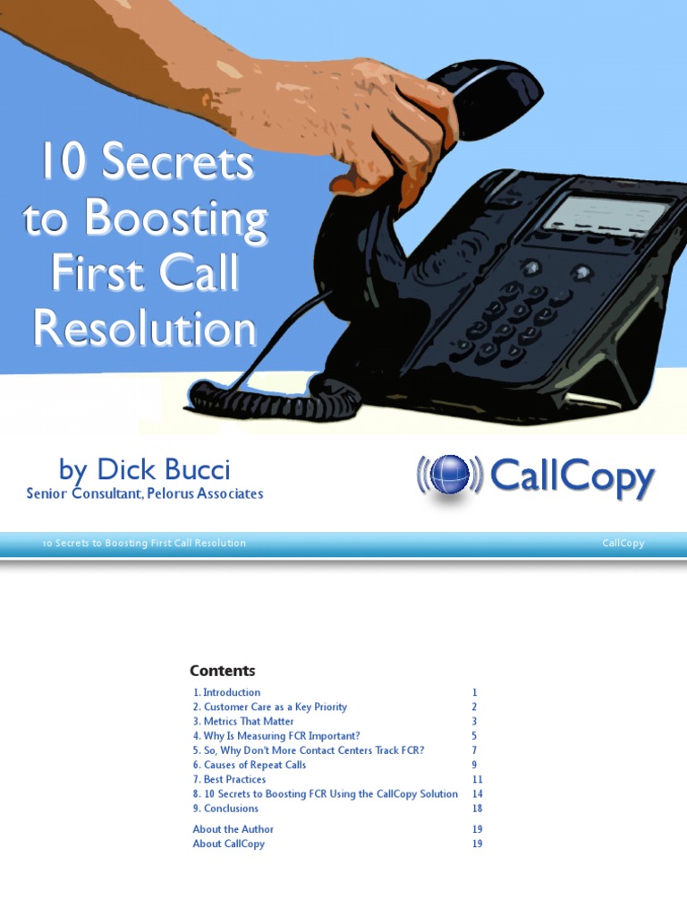 Secrets to Boosting First Call Resolution | Call Centre | Customer ...