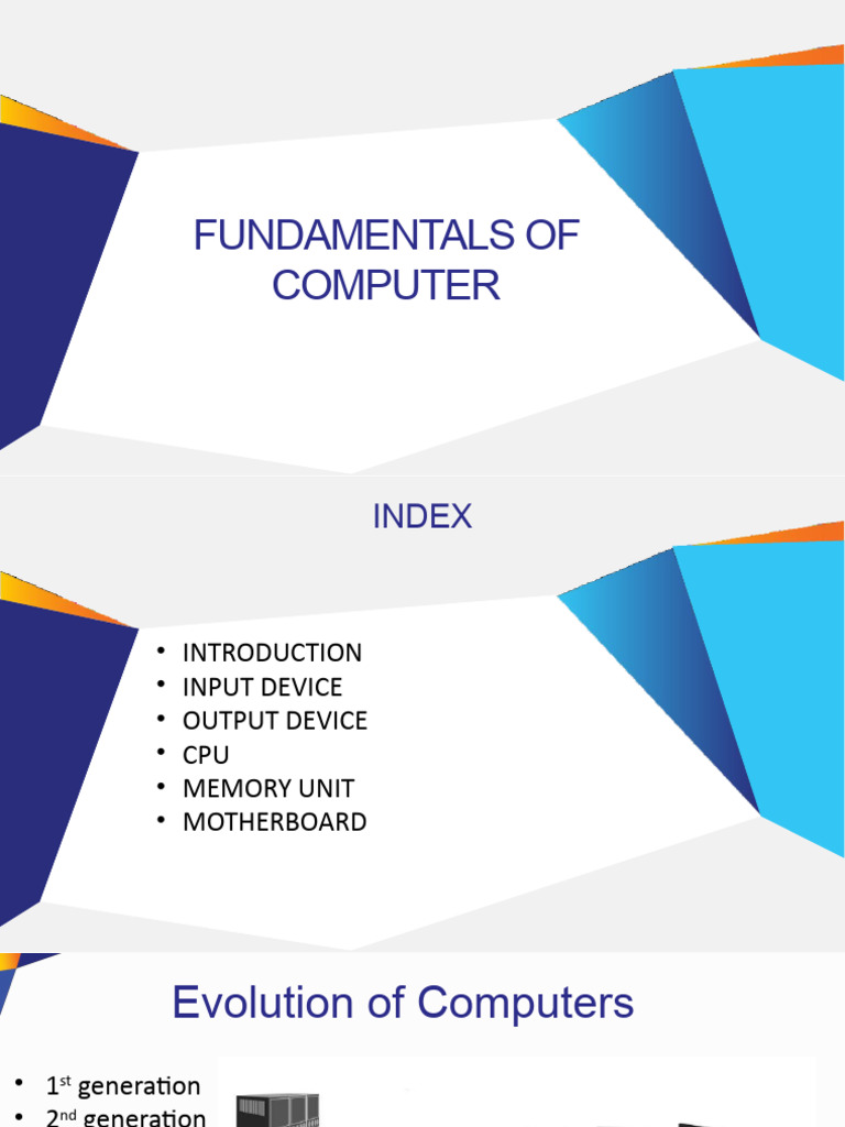 Computer Fundamentals | PDF | Random Access Memory | Central Processing ... Computer Fundamentals | PDF | Random Access Memory | Central Processing ...