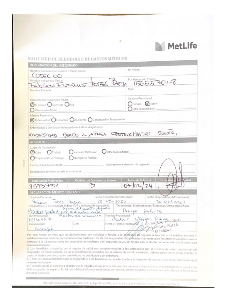 MetLife Formulario | PDF