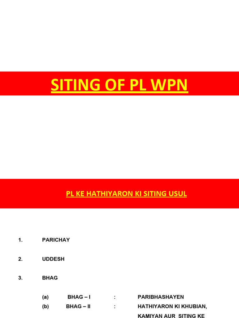 Sitting of PL WPN | PDF | Military Science | Firearms