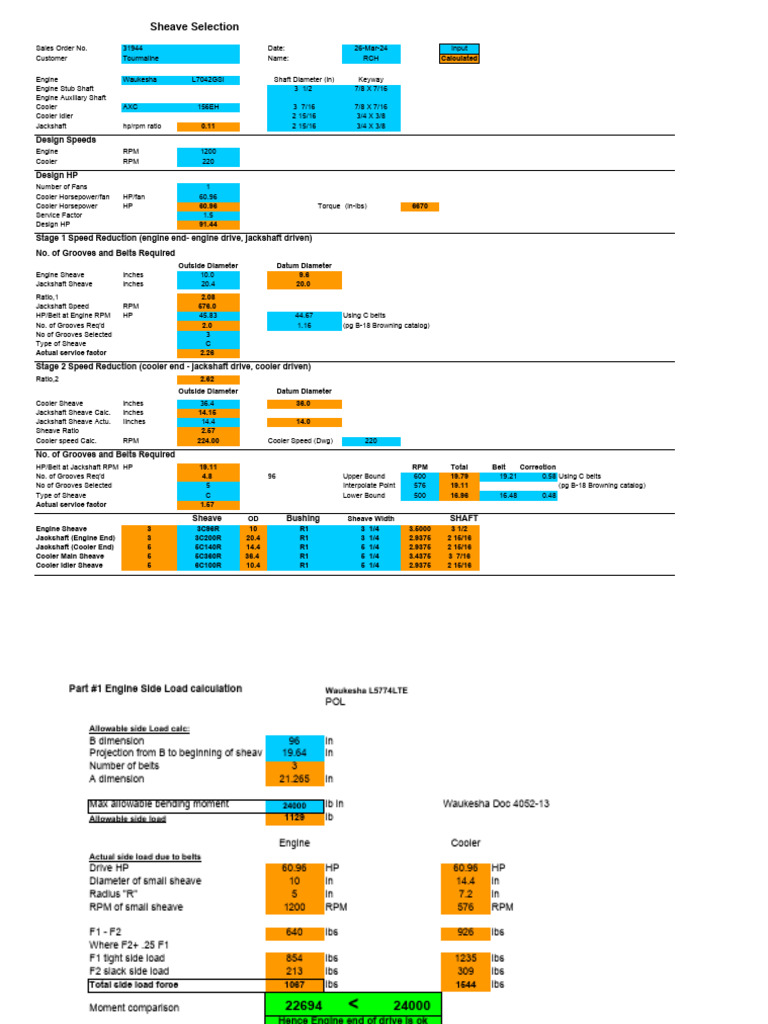 Sheave Sizing - Shaft Sizing | PDF | Horsepower | Belt (Mechanical)