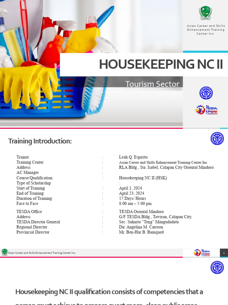 Introduction To Housekeeping | PDF | Housekeeping | Home