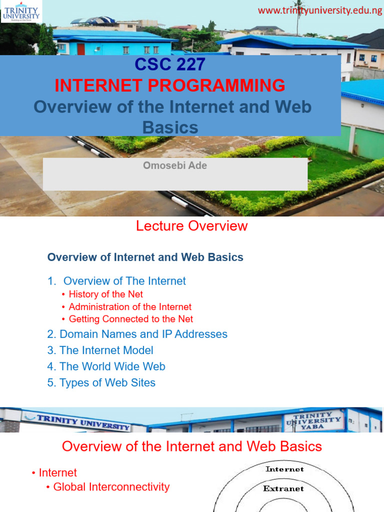 CSC 227 Internet Programing | PDF | Internet Protocol Suite | Domain Name