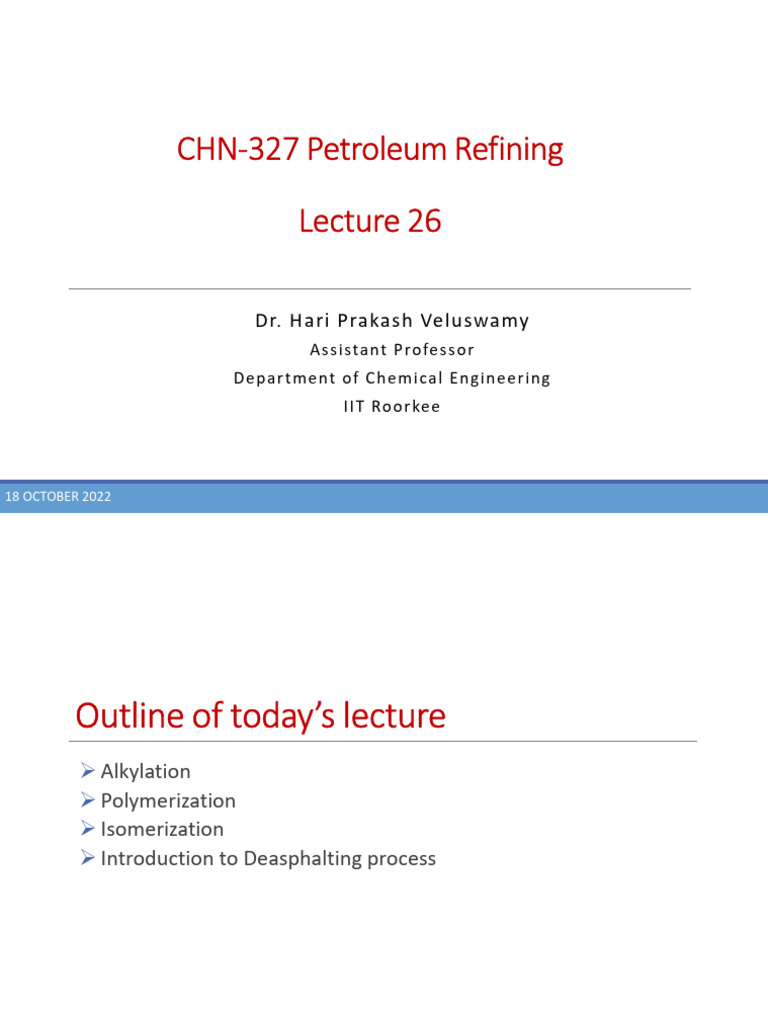 Alkylation Isomerization and Polymerization Processes | PDF | Gasoline ...